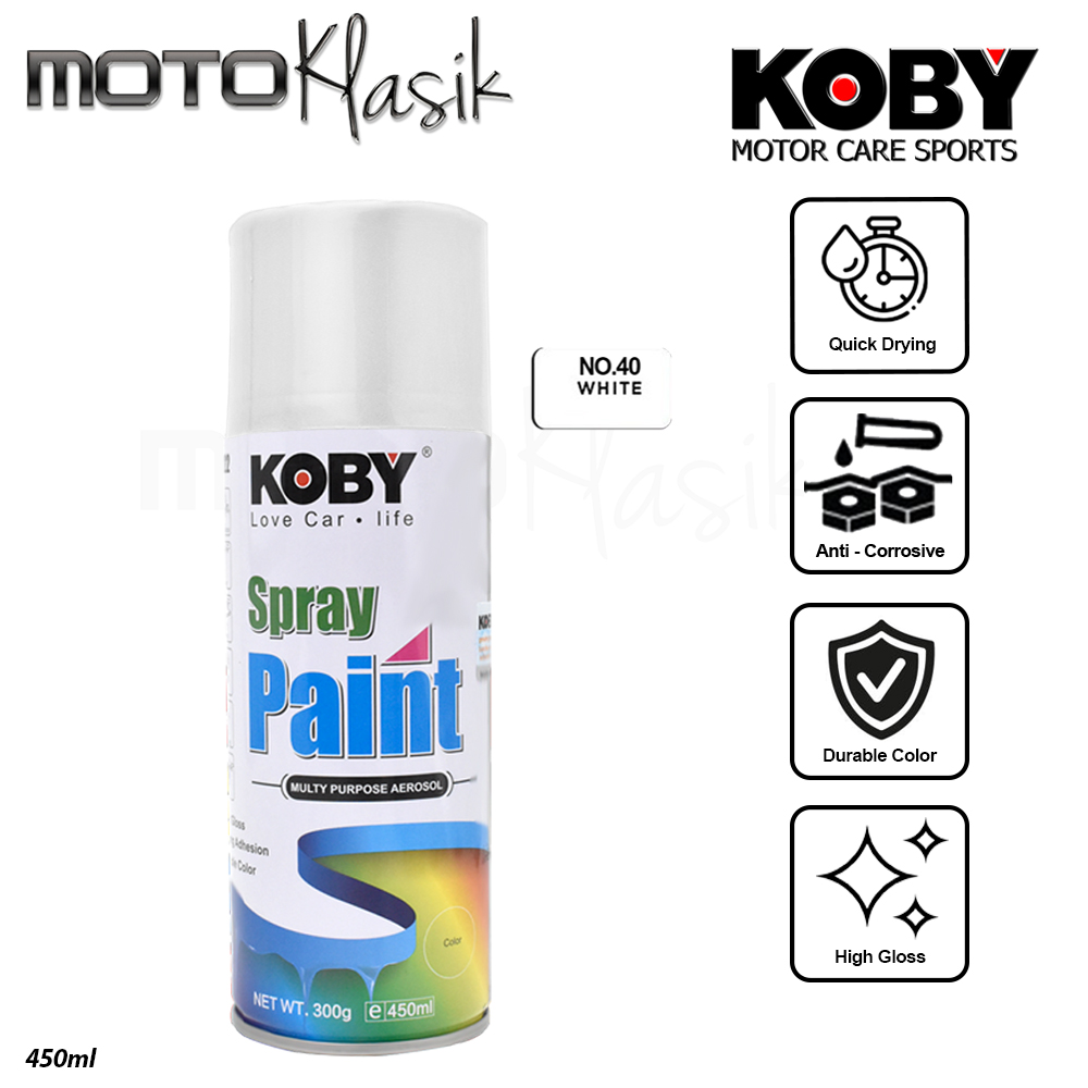 KOBY ACRYLIC SPRAY PAINT SOLID COLORS 450ML UNIVERSAL MULTIPLE COLOR ...