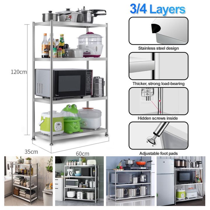 Kitchen Storage Cabinet Organizer Rack Multi-layer Storage Shelf ...
