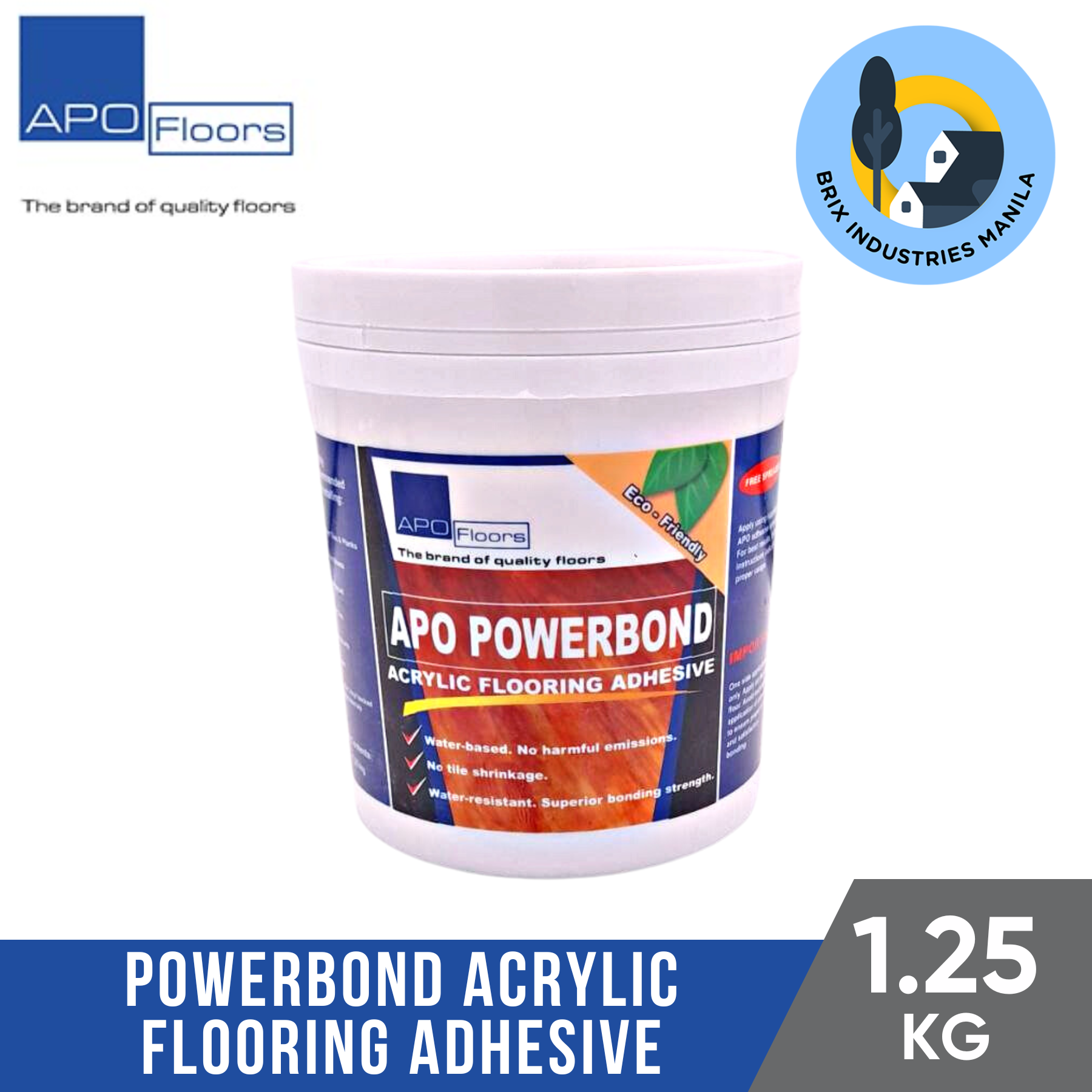 APO Powerbond Acrylic Flooring Adhesive 1.25kg or 5kg Water-Based Water ...