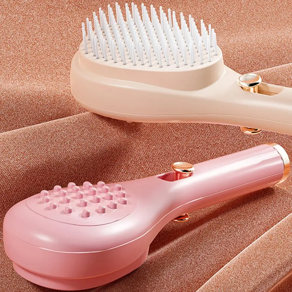 Self-Cleaning Anti-Static Massage Comb, Magic Retractable Comb Self ...