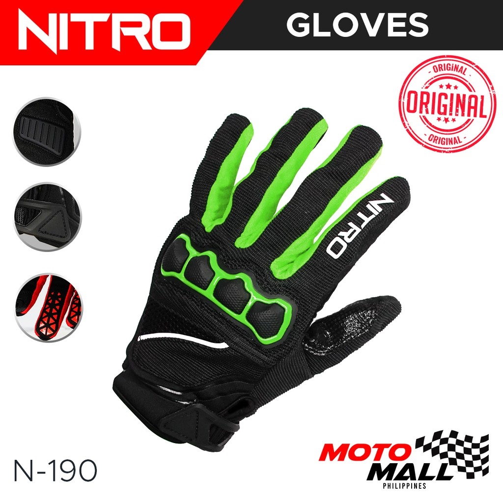 NITRO N-190 Motorcycle Full Gloves gloves protective gear gloves ...