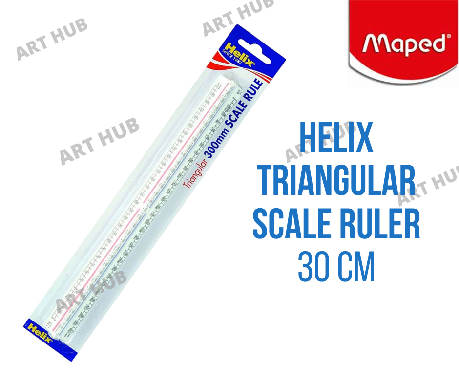 ART HUB HELIX Triangular Scale Ruler 30 cm (3 color faces, mm, cm, and ...