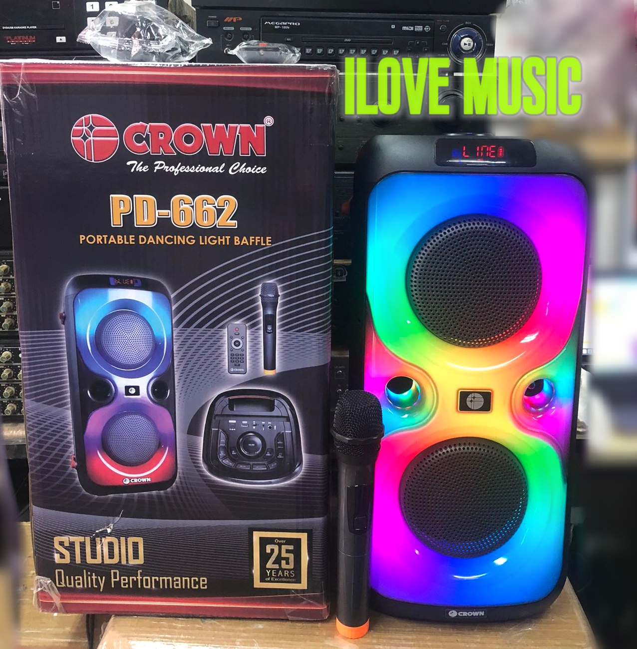 Crown PD-662 portable speaker with dancing light baffle and FREE ...