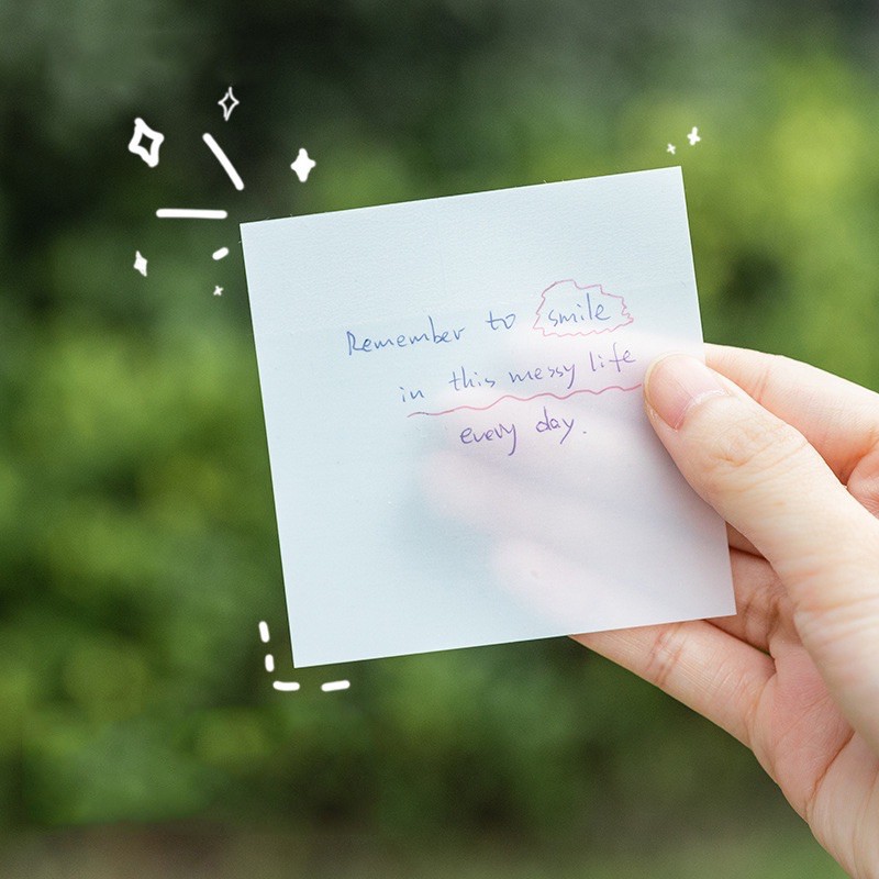 SUYAN Watermarked transparent sticky notes in a pack of 50 sheets ...