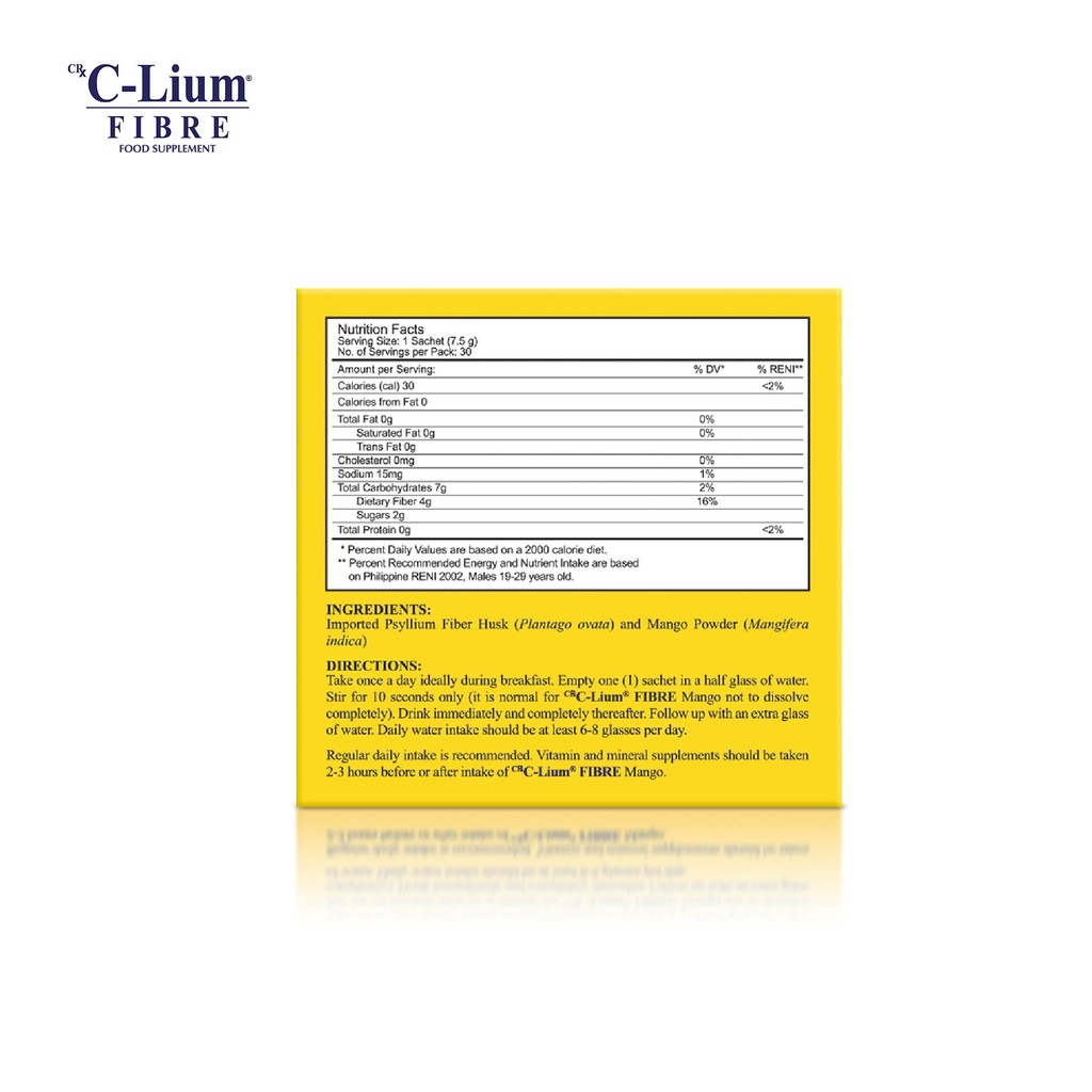 Food Supplementt C-Lium Fibre Husk Mango Sachet 30s | Lazada PH