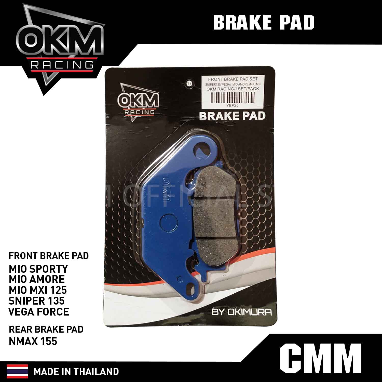 OKM Racing Brake Pad FRONT Mio Sporty / Amore / Mio MXI 125 / Sniper ...