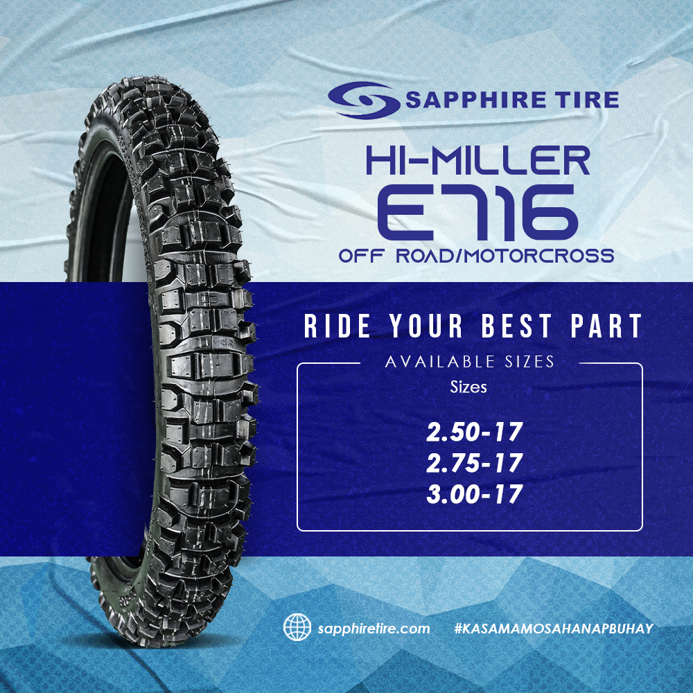 E716 HI-MILLER OFF-ROAD/MOTOCROSS SAPPHIRE TIRE SIZE 17" (TUBETYPE ...