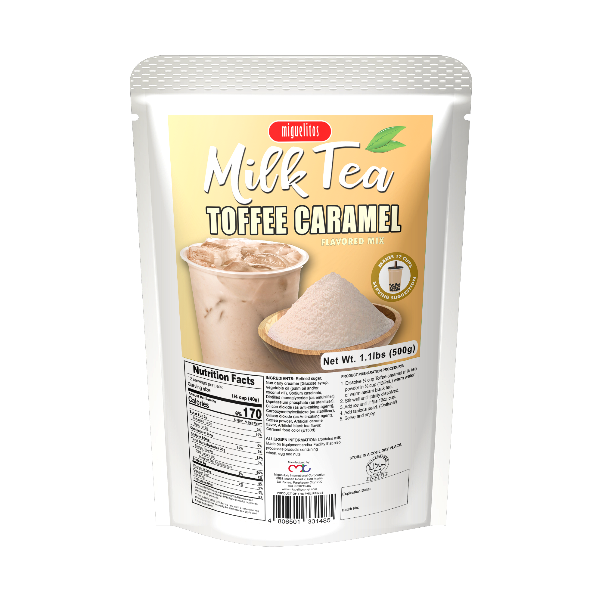 Toffee Caramel Milk Tea 500g | Instant Powdered Milk Tea Drink | Lazada PH
