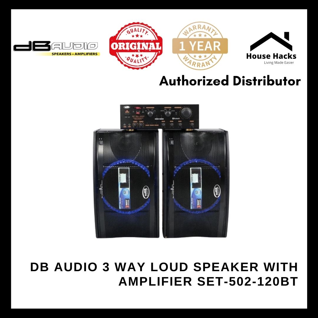 DB Audio 3 Way Loud Speaker with Amplifier SET-502-120BT (House Hacks ...