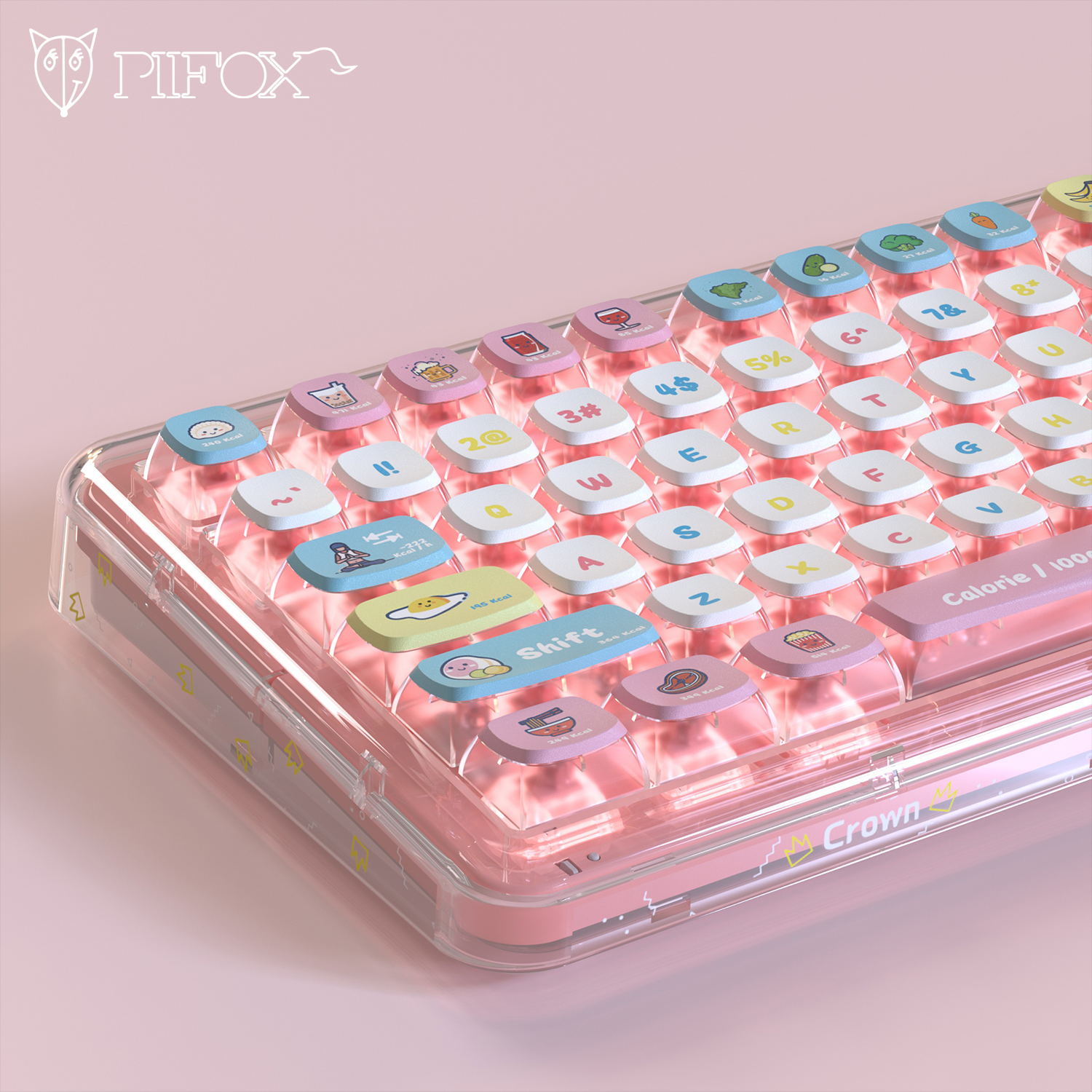 PIIFOX Keycaps PBT Key cap Cute Double Skin Milk Keycaps Heat ...