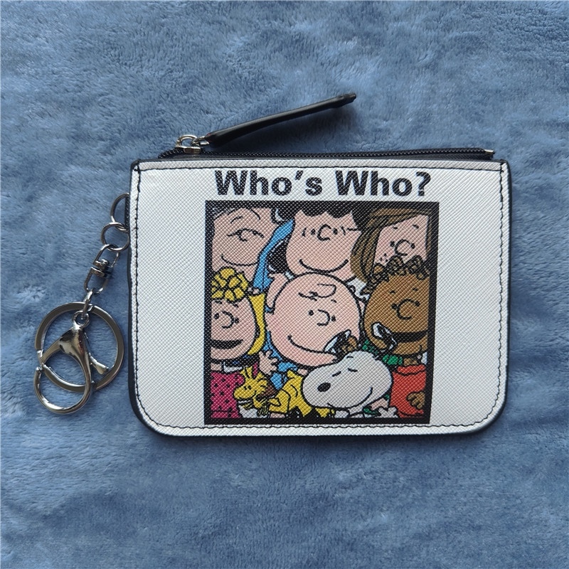 Snoopy Card Holder Coin Purse Leather Student Meal Wallet With Keychain ...