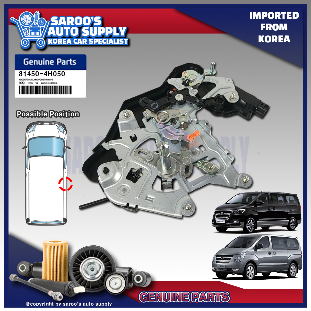 [Rear][Genuine] Door Controller / Door Actuator For Hyundai Grand ...