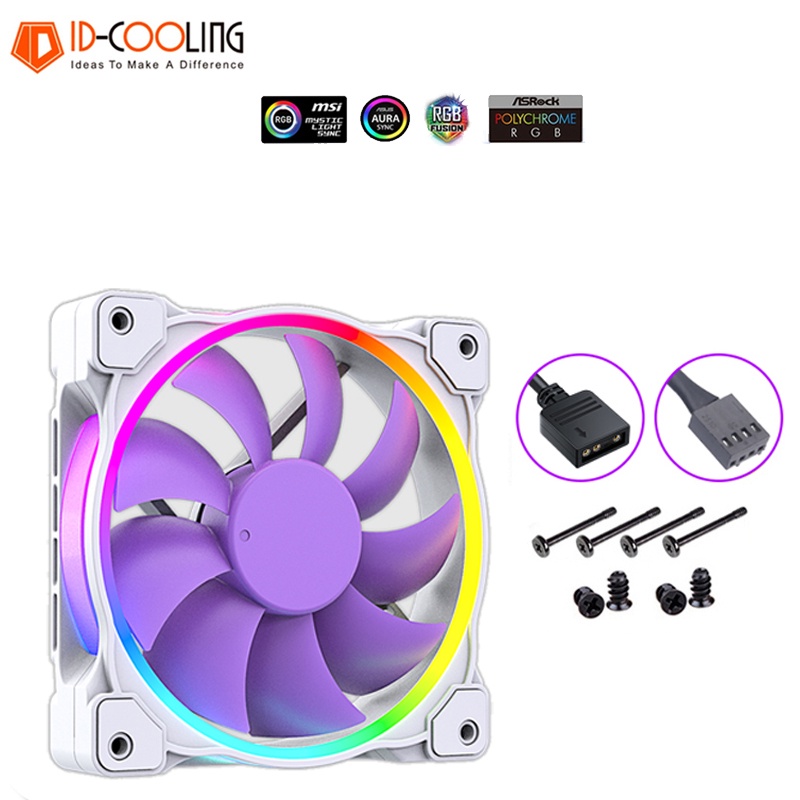 ID-COOLING ZF-12025-Purple Case Fan 120mm 5V 3PIN ARGB Addressable ...