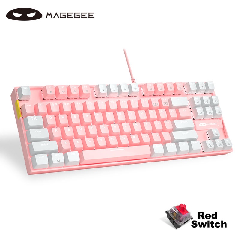 MageGe MK-star Mechanical Gaming Keyboard Blue Red Switch 87 Keys Full ...