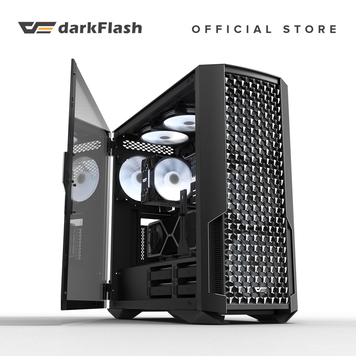 darkFlash DF-7100 Luxurious Flagship EATX PC Case Included 4pcs 14CM ...