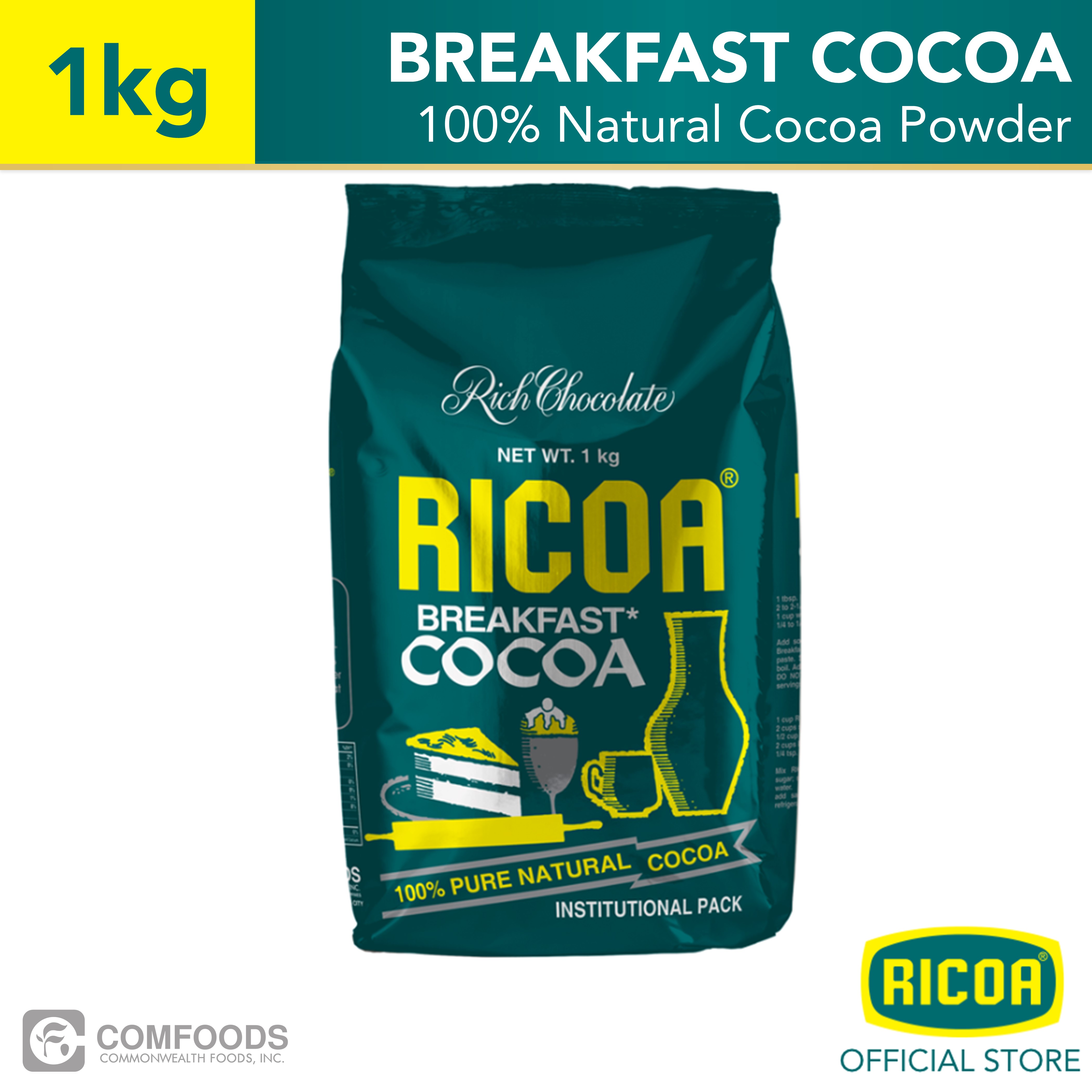 RICOA Breakfast Cocoa 1 kg - 100% Natural Cocoa Powder | Lazada PH
