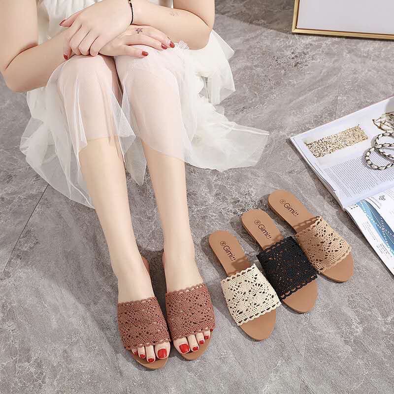 [LIN] Sandals Shoes Best Seller - Ribs Erin Korean Flat Sandals GIVI ...