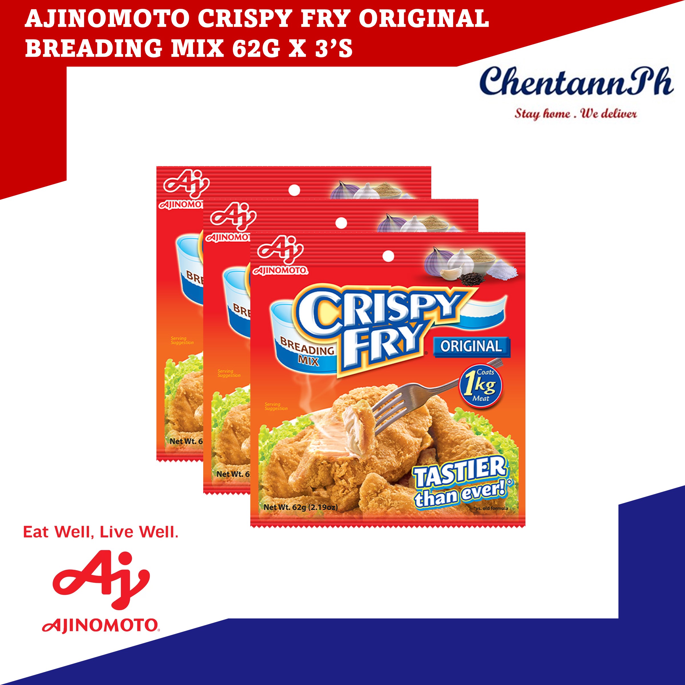 Ajinomoto Crispy Fry Breading Mix Original 62g x 3 pieces | Lazada PH