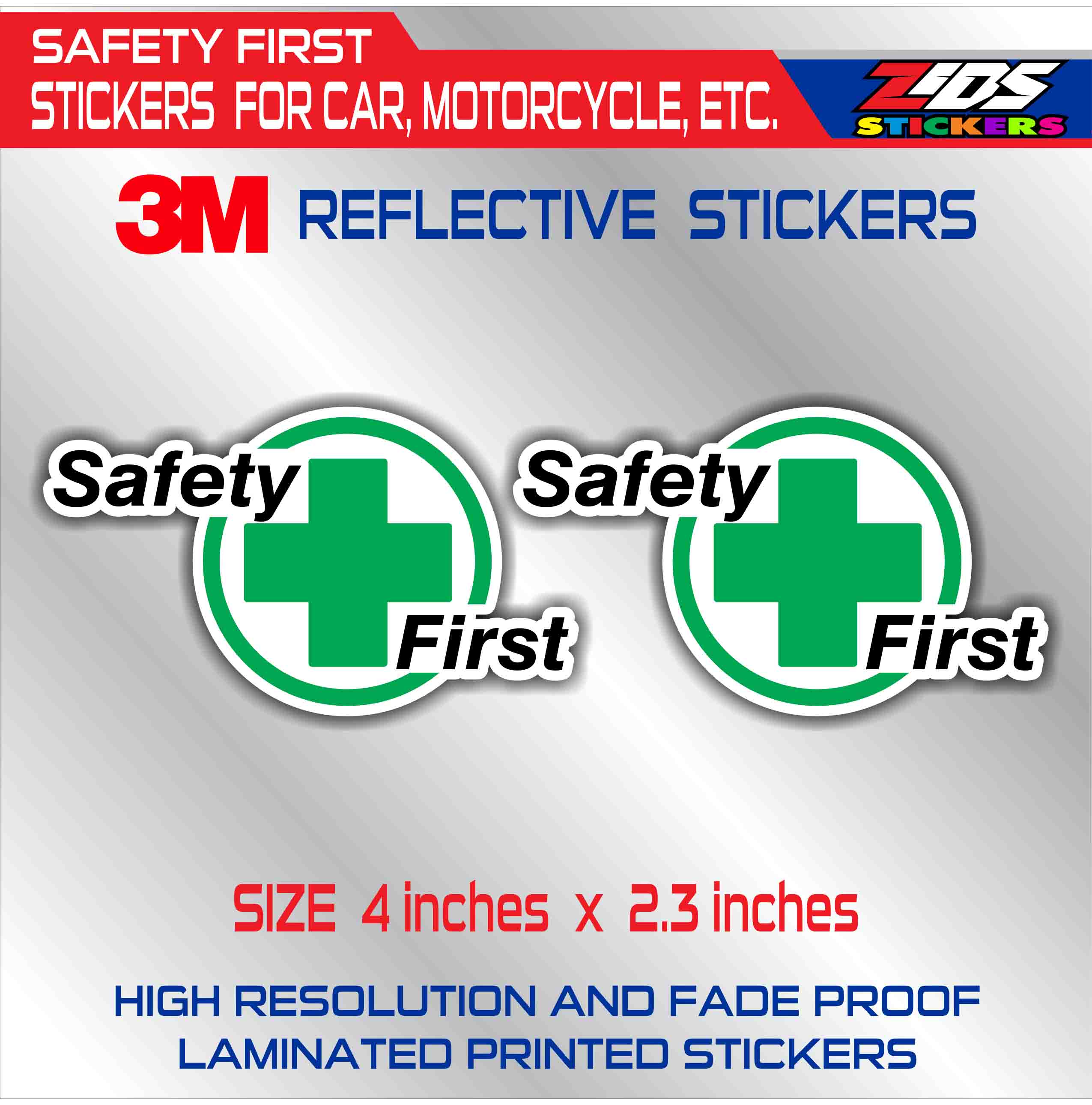 safety first logo 3M reflective stickers for car, motorcycle, safety ...