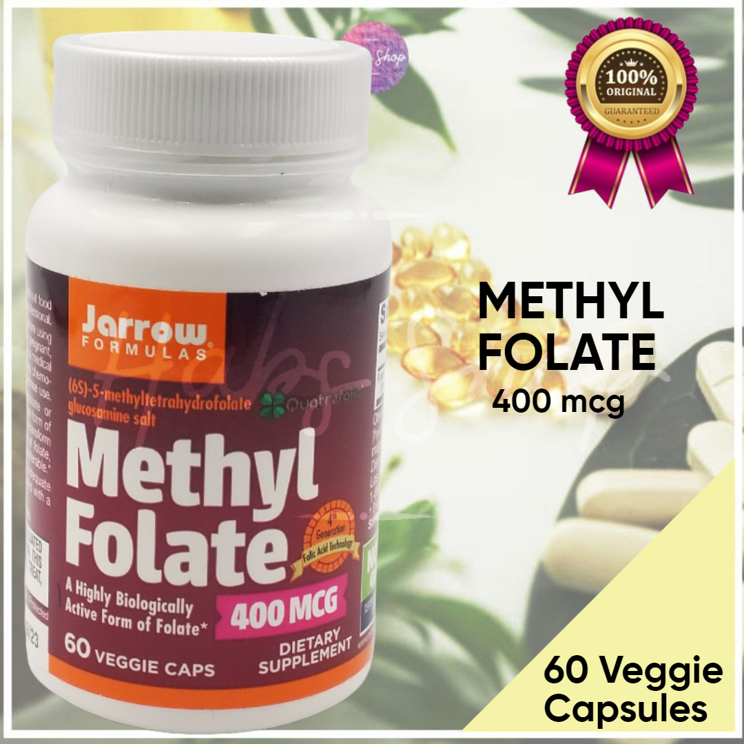 Jarrow Formulas Methyl Folate 400mcg 60 VCaps or 1000mcg 100 Vcaps ...