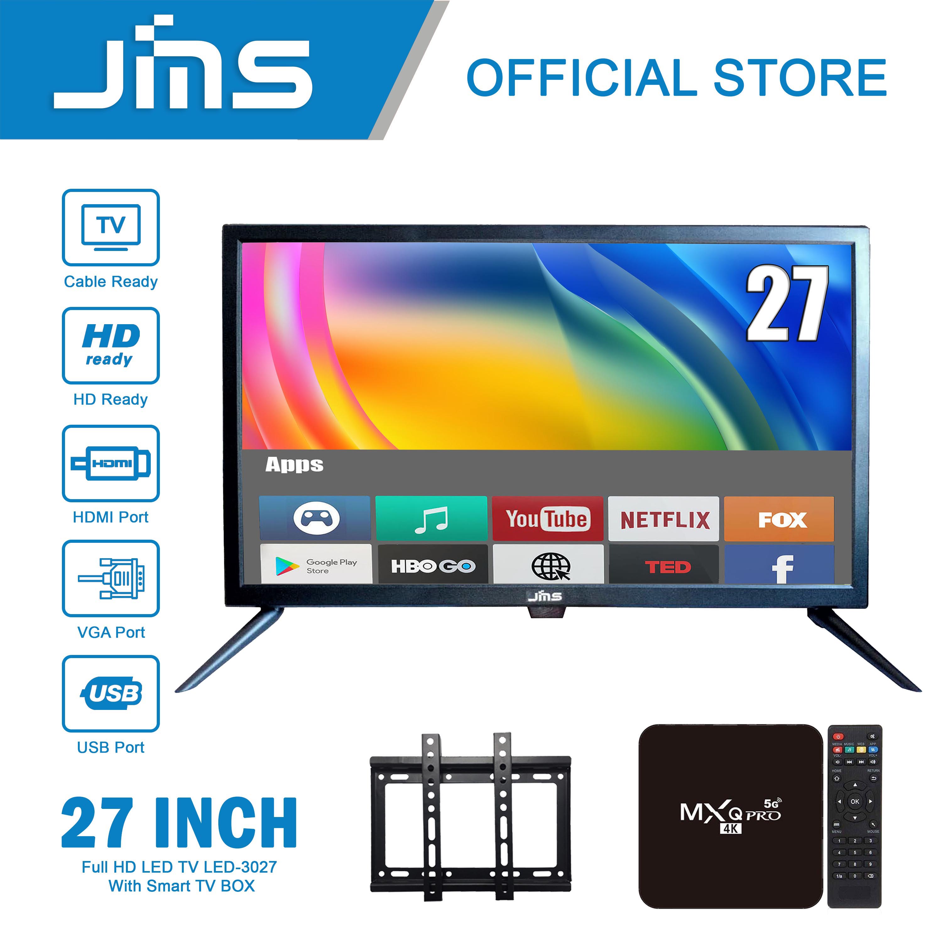 JMS 27 Inch Full HD LED TV+ Smart TV BOX & Free Wall Bracket LED-3027 ...