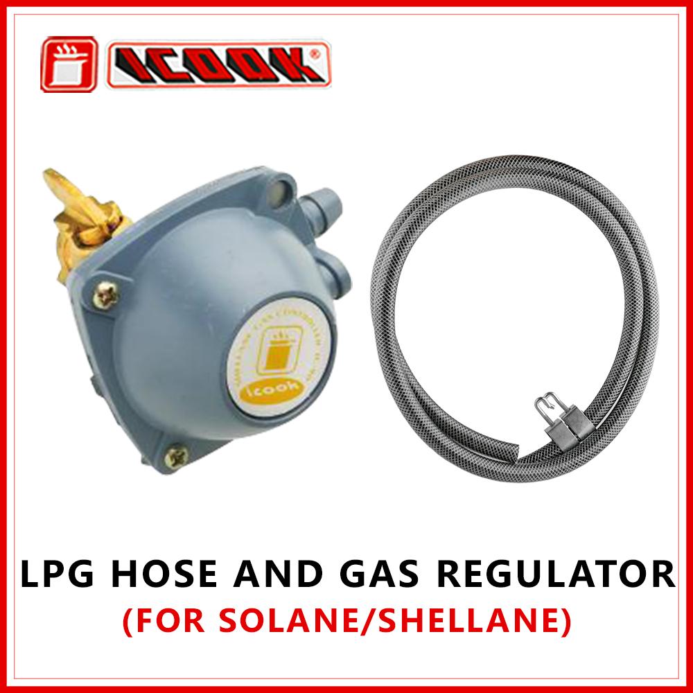 LPG Gas Regulator IC-90 with LPG Hose ICH-150 Combo iCook (For Solane ...