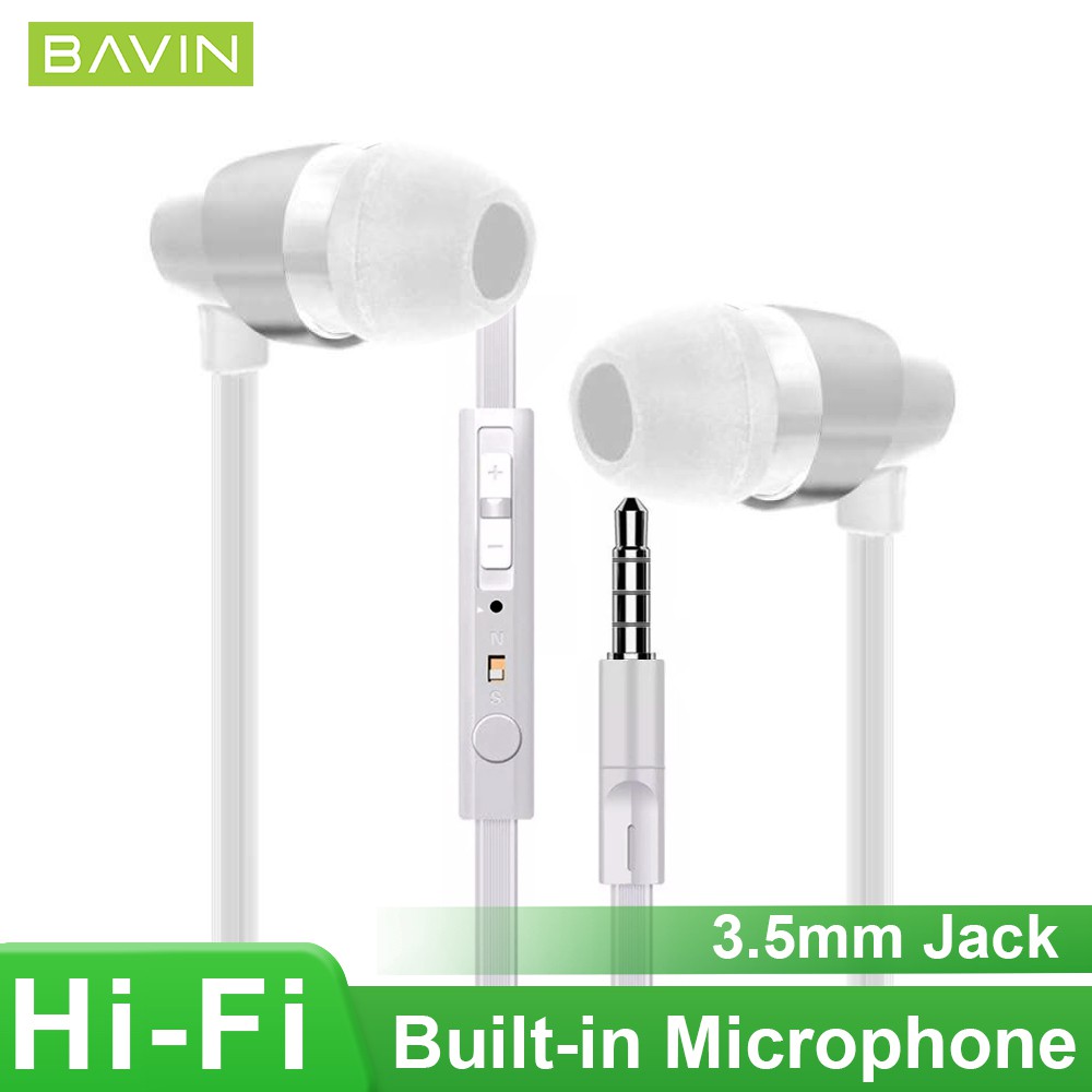 ♖BAVIN CA192C Shock Wired Earphone in-Ear Noise Reduction 3D Bass ...
