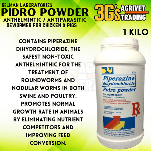 [3G AGRIVET] 1KG PIDRO POWDER/ANTHELMINTIC/ANTIPARASITIC/PIPERAZINE ...