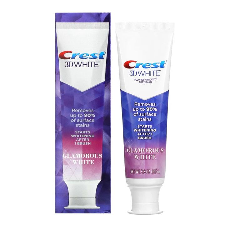 Crest 3D White Glamorous White, Fluoride Anticavity Toothpaste 107g ...
