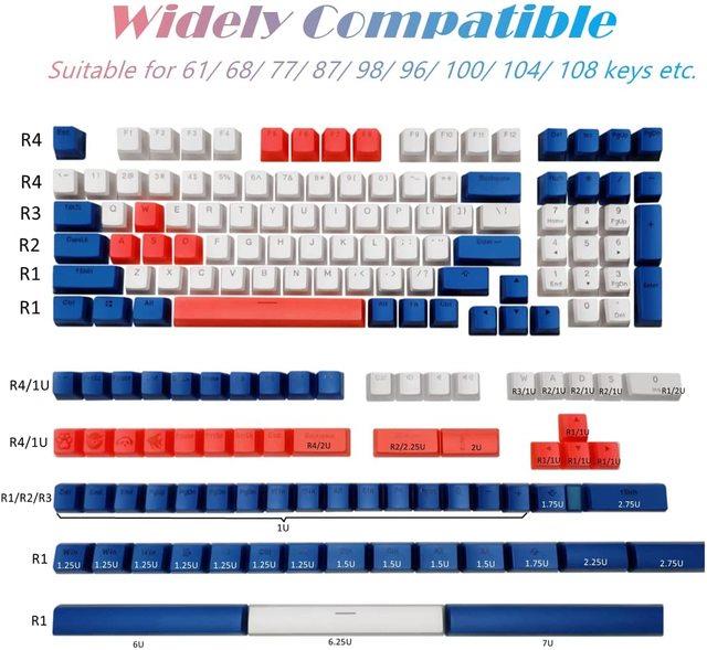 XVX Pudding Keycaps OEM Profile Custom Keycap 165 Keys Set Double Shot ...