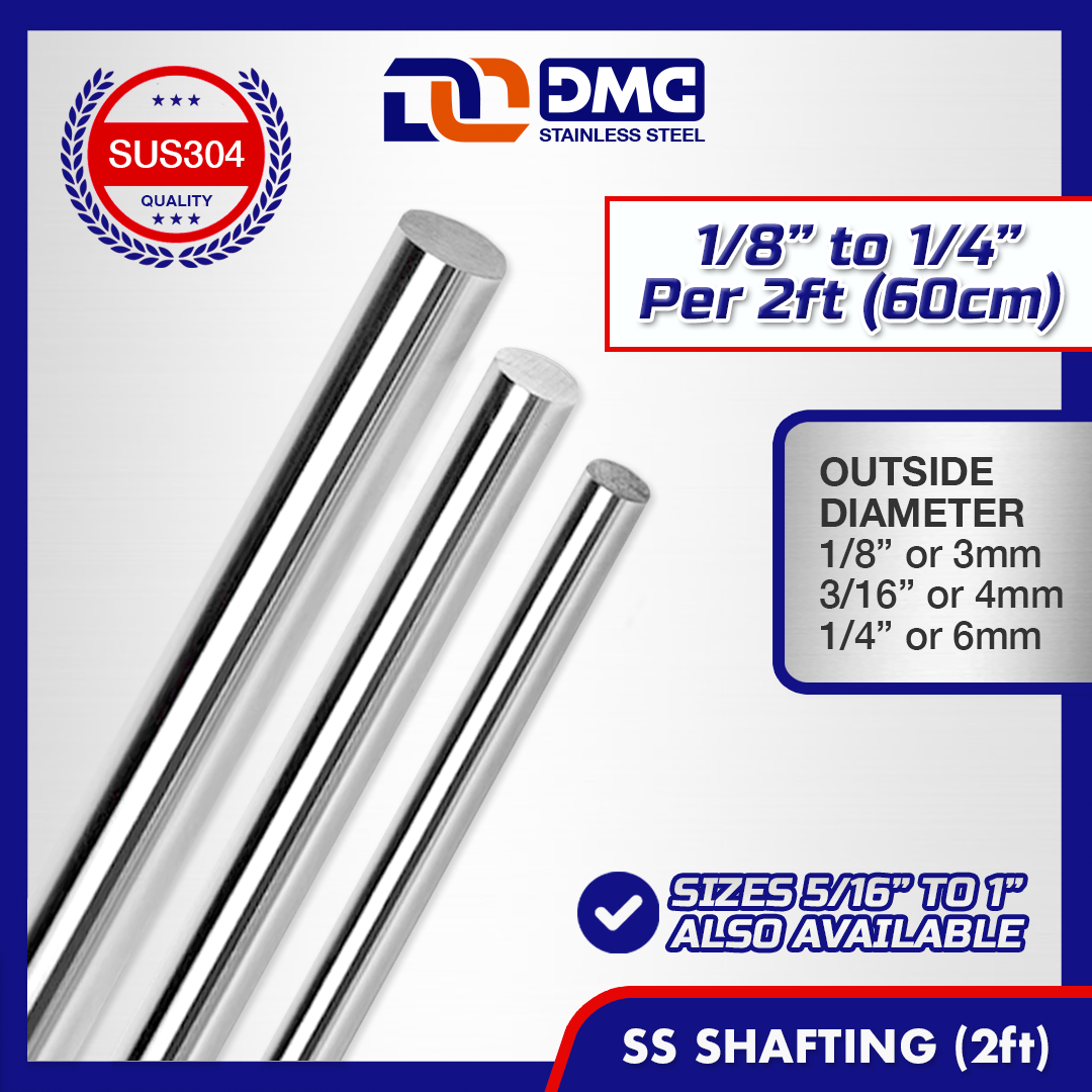2FT (1/8" to 1/4") Stainless Shafting Stainless Round Bar Stainless ...