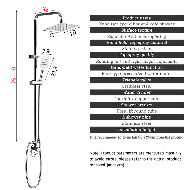 304 Stainless Steel Bathroom Shower Set for Single Point Water Heater ...