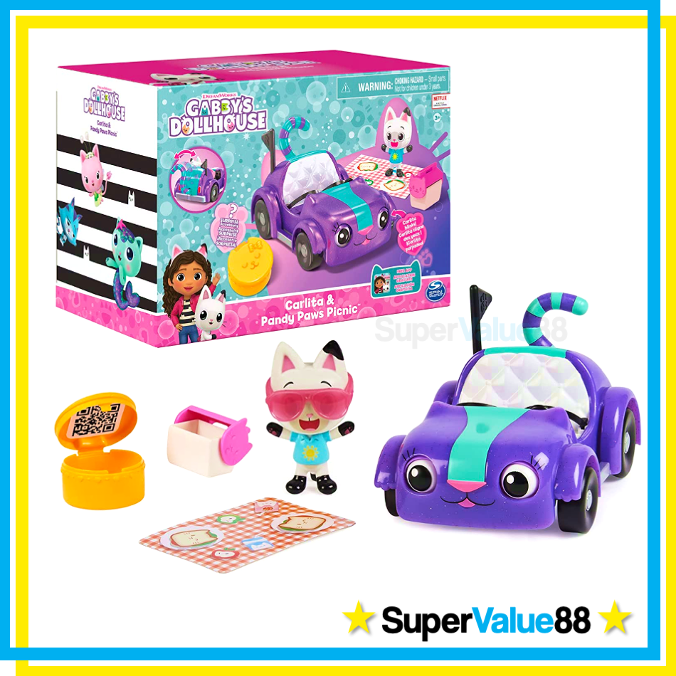 Original Dreamworks Gabby's Dollhouse Carlita Toy Car & Pandy Paws ...
