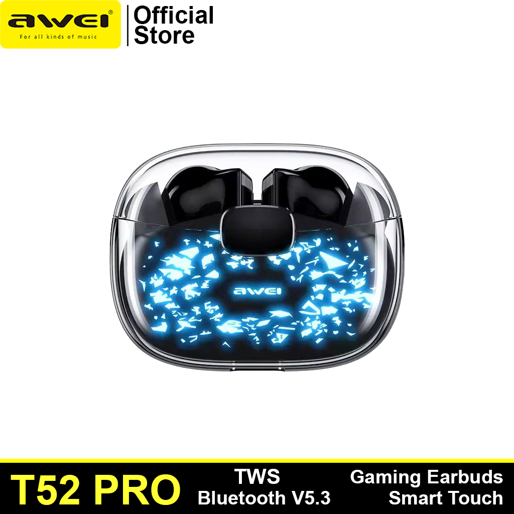 Awei T52 PRO True Wireless Gaming Earbuds with Charging Case Long ...