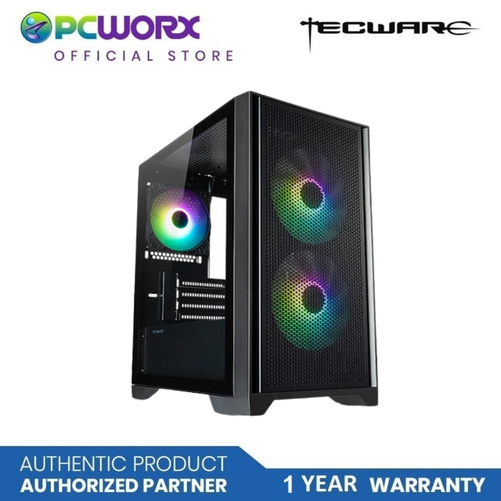 Tecware Neo M2 2x 140mm aRGB + 120mm mATX Casing Black | Lazada PH
