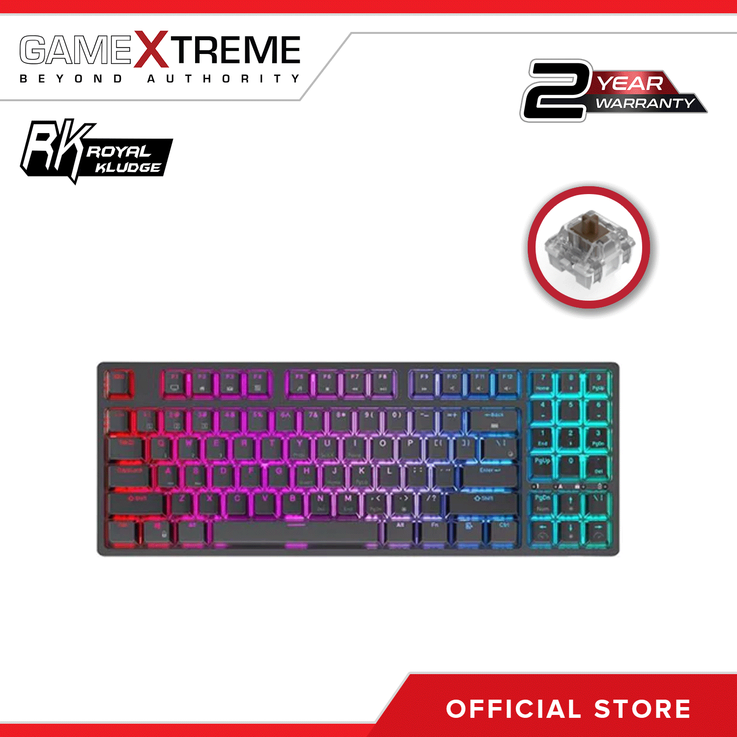 Royal Kludge RK92 Tri Mode RGB 92 Keys Hot Swappable Mechanical ...