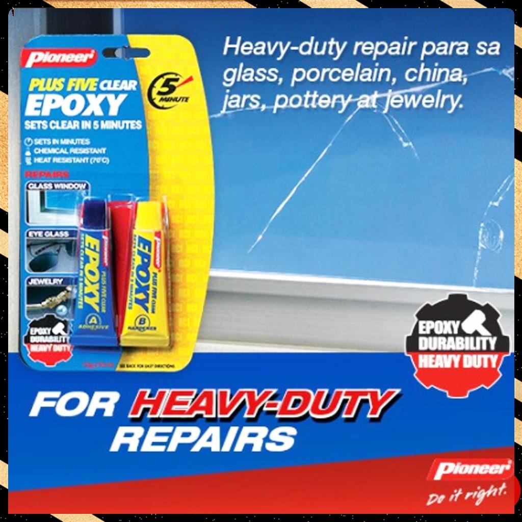 Pioneer Epoxy Plus Five Clear 15g 15ml Tube Set 5 Minutes Heavy Duty ...