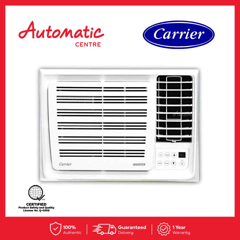 Carrier WCARH009EEVC2 1HP Inverter 8-in-1 Filter Compact R410A Window ...