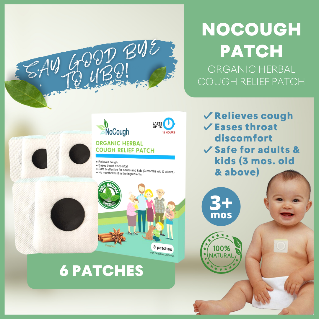 [6 patches] 3 sachets NoCough Relief Patch No Cough Organic Herbal 12 ...