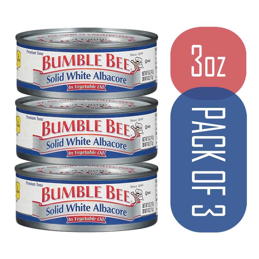Bumble Bee Solid White Albacore Tuna in Vegetable Oil 3oz x PACK OF 3 ...