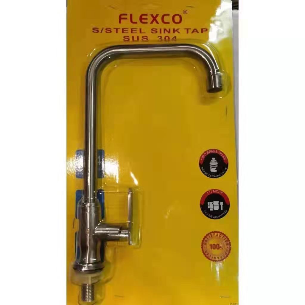 Stainless Steel FLEXCO SUS 304 Swivel Water Tap Single Hole Kitchen ...