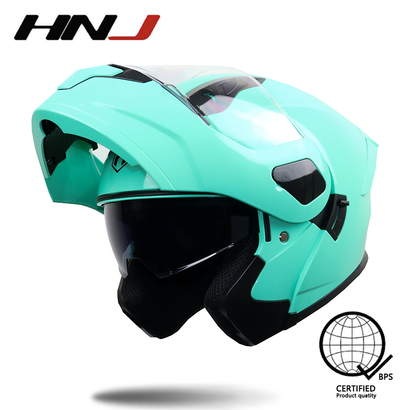 HNJ Helmet Motorcycle Full Face original Dual Visor Modular Helmets W ...