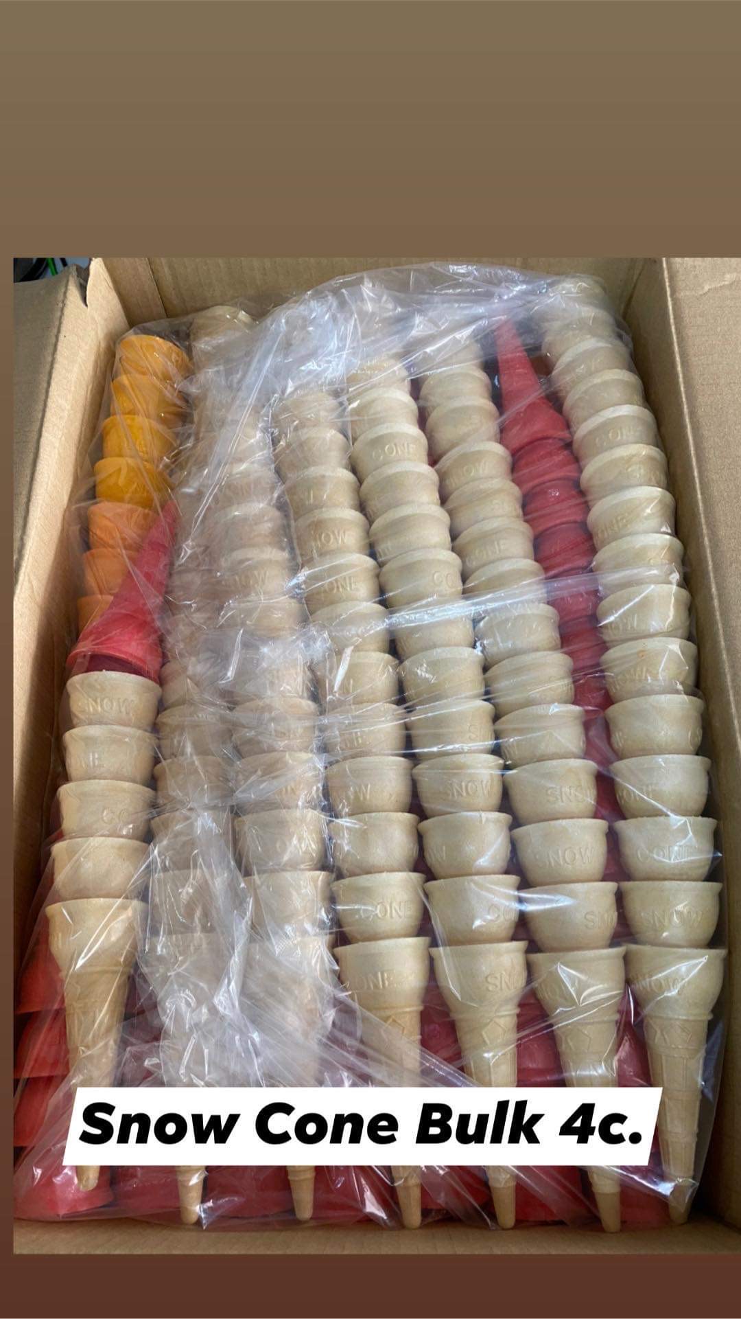 1 x Box of Ice Cream Cones - Various types of cone flavors and sizes ...