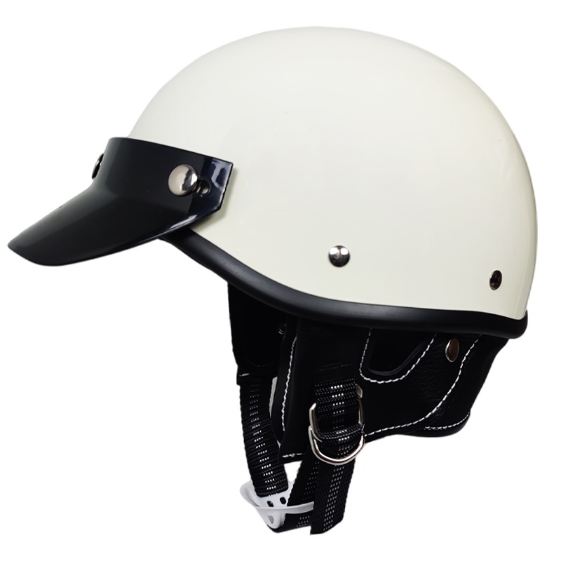 VGV ICC Standard Retro Vintage Motorcycle Helmet Half Face Helmet ...