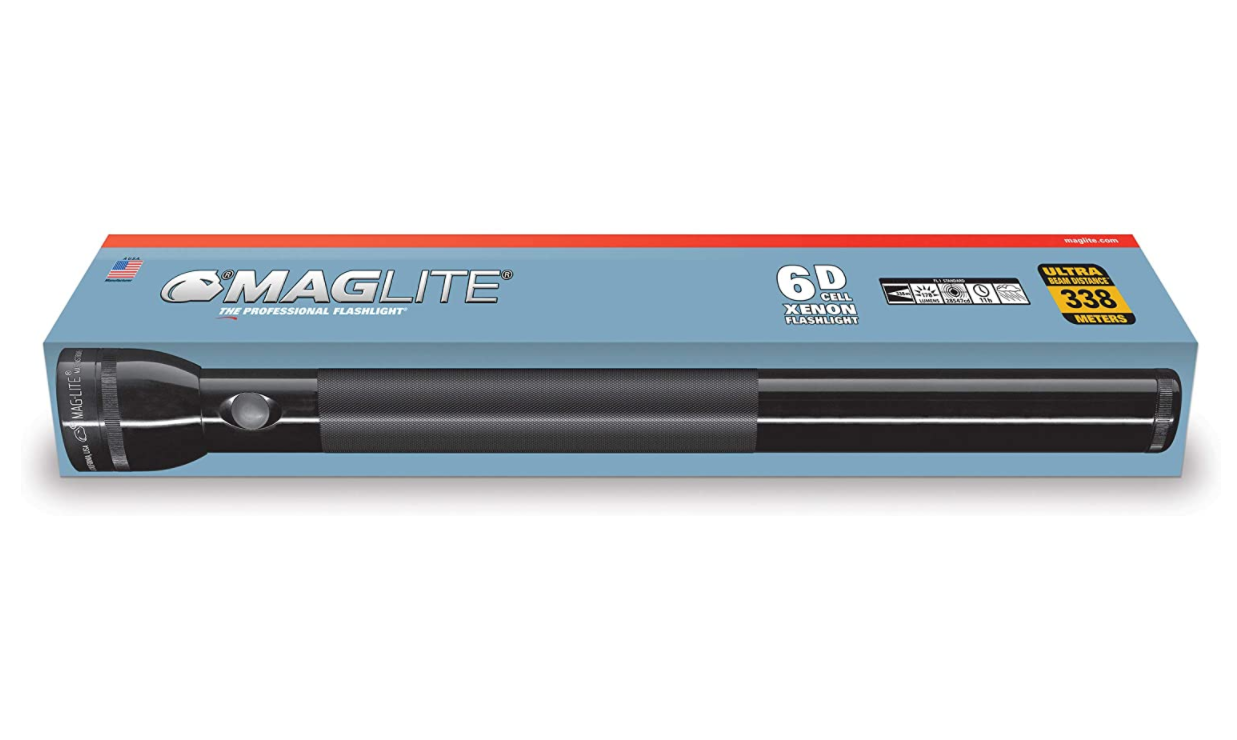 Maglite Heavy-Duty Incandescent 6-Cell D Flashlight in Display Box, Red ...