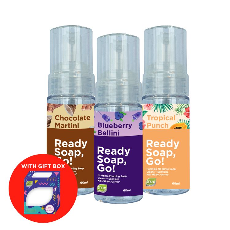 True Protect No-Rinse Foaming Hand Soap Ready Soap, Go! 3x Bundle with ...