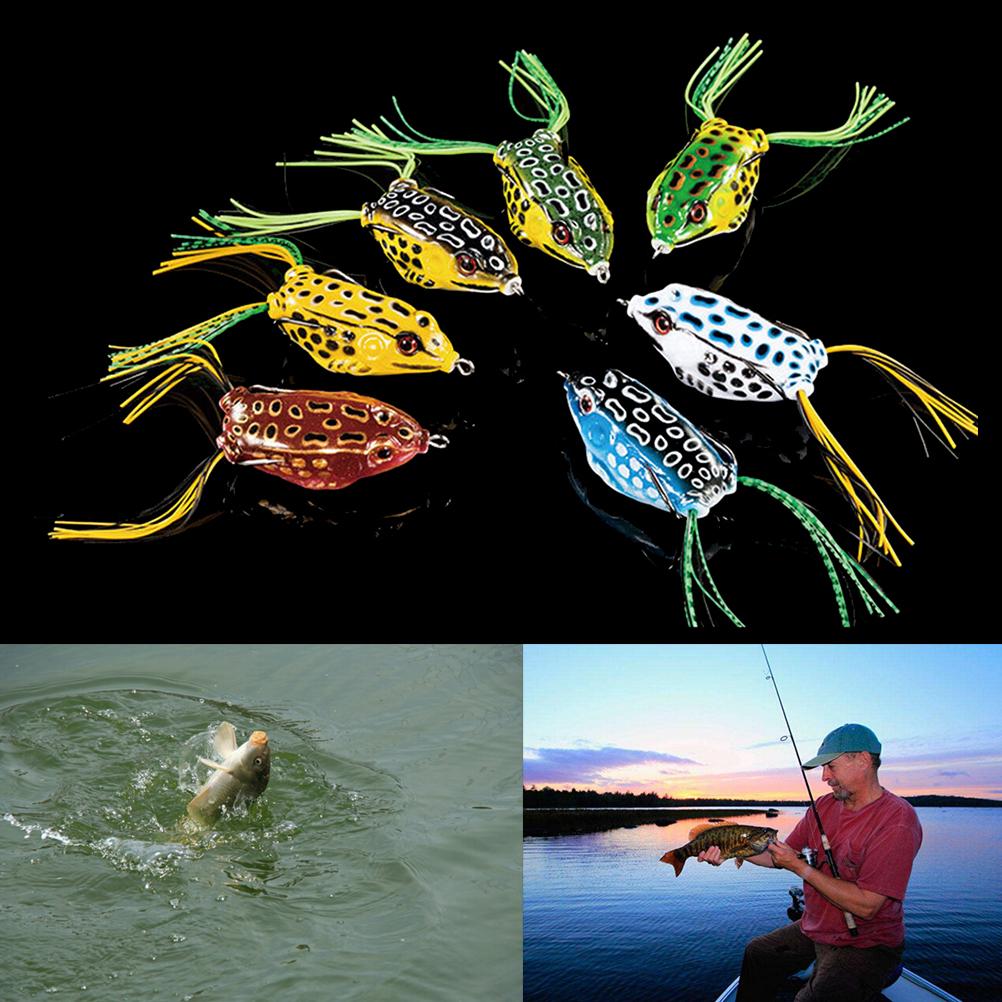 1PCS Cute Frog Topwater Fishing Lure Crankbait Hooks Bass Bait Tackle ...