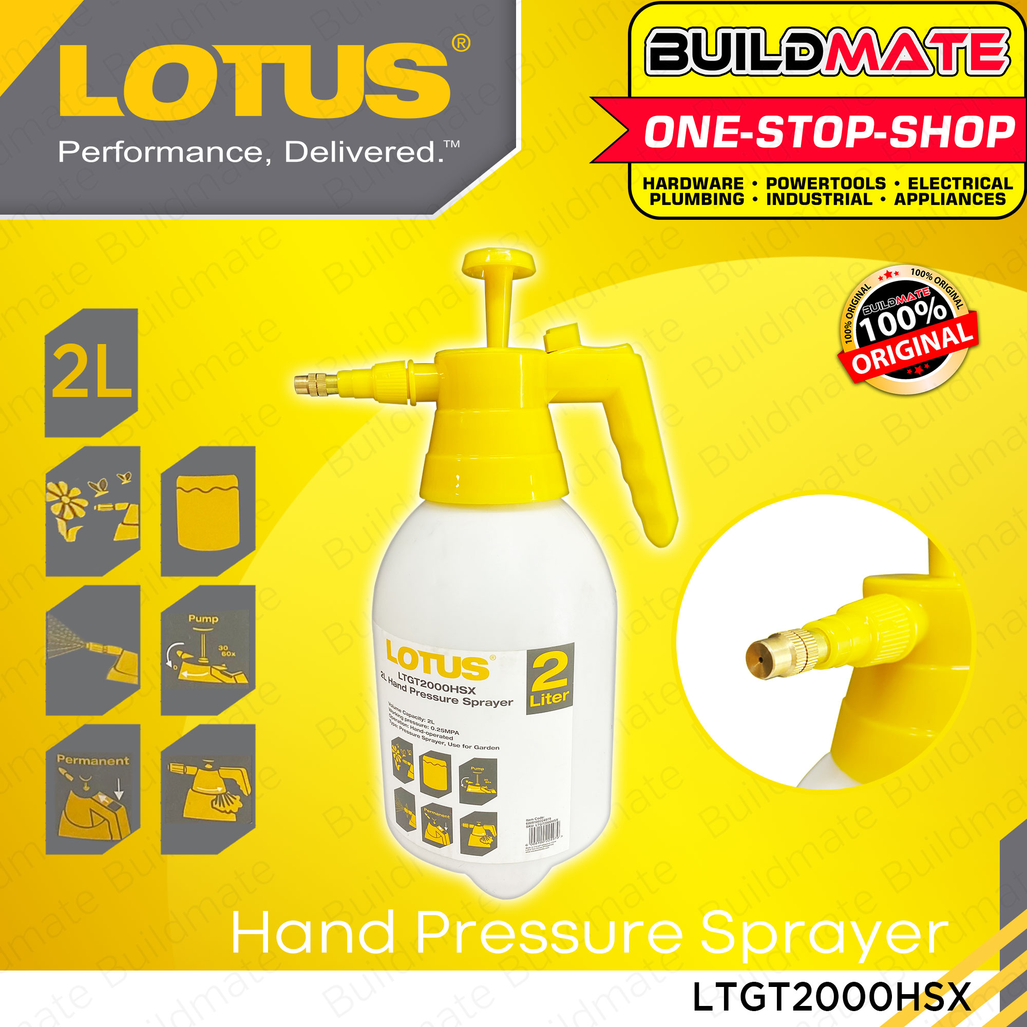LOTUS 2L Hand Spray Sprayer Manual LTGT2000HSX - BUILDMATE - LHT LUTOS ...