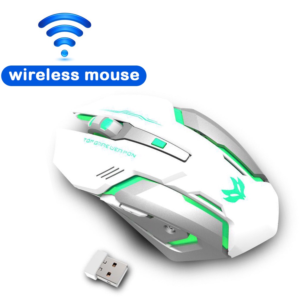 KAUSI Gaming Wireless Mouse，Rechargeable Mute Mouse Optical Mouse USB ...