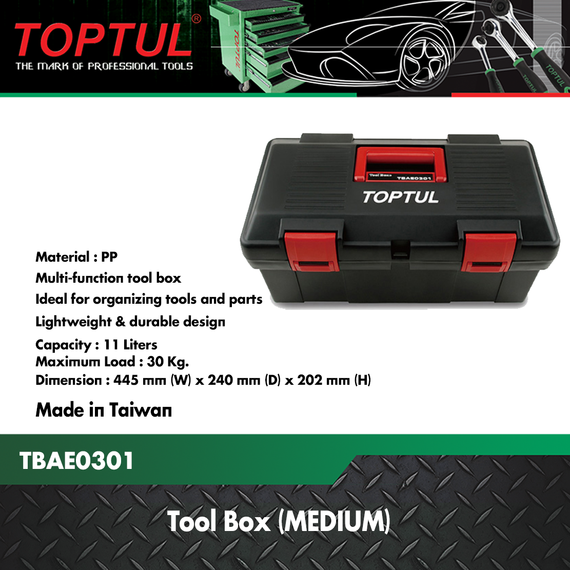 TOPTUL Tool Box - Medium- TBAE0301 | Lazada PH